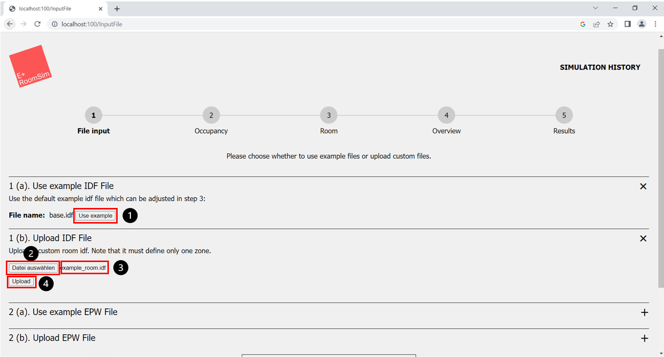 File Input | EnergyPlus Room Simulator