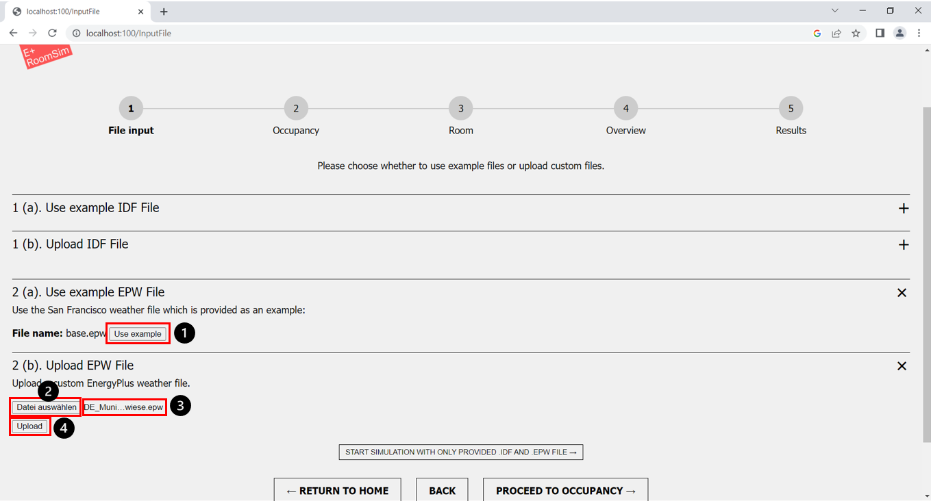 File Input | EnergyPlus Room Simulator